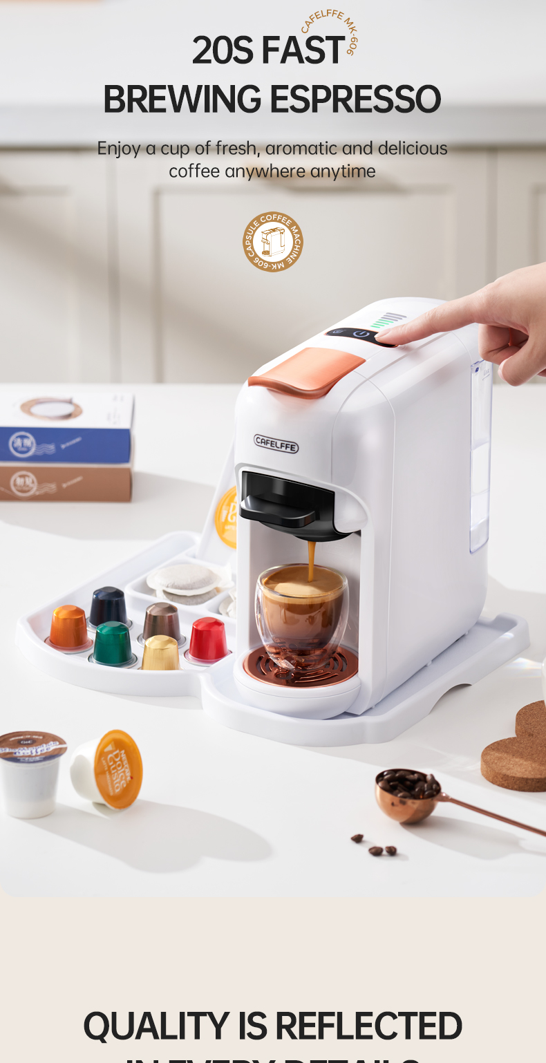 Cafelffe 5 In 1 Coffee Machine Hot/Cold Capsule Coffee Maker Dolce ...