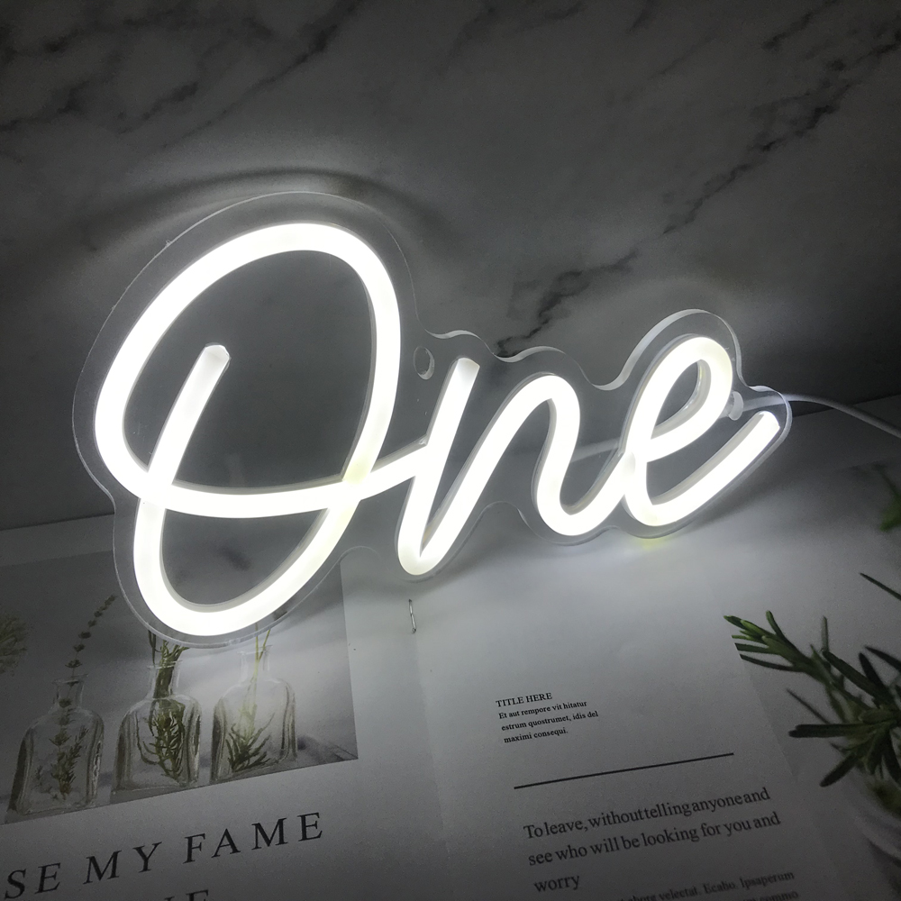 One Neon Sign Neon Light letter Led Neon Signs One Years Old Number ...