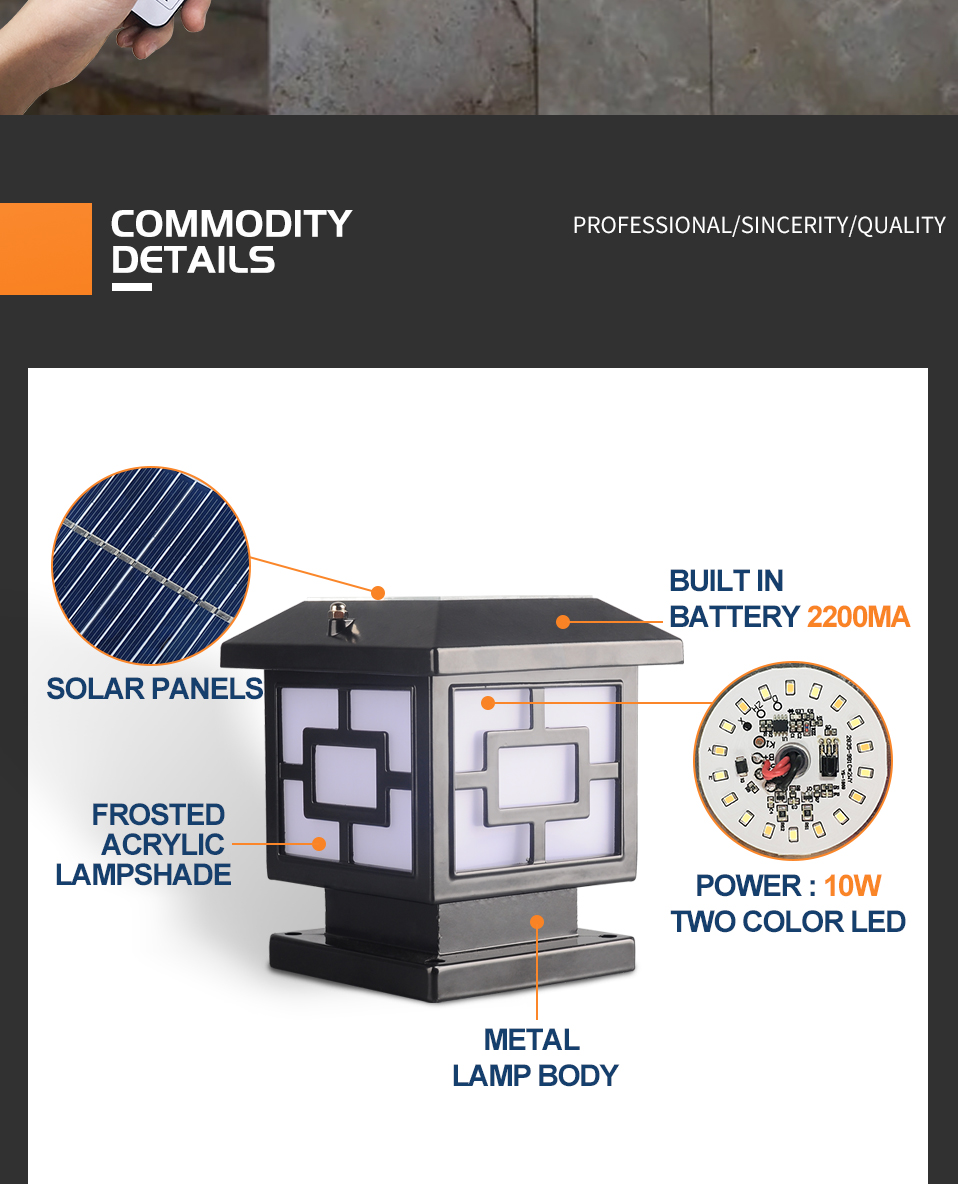 Solar Outdoor Gate Light Solar Light Outdoor Lighting Gate IP67 ...