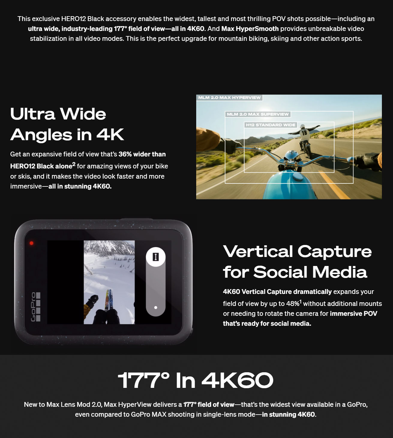 GoPro go pro Max Lens Mod 2.0, Transform HERO12 into the ultimate POV ...