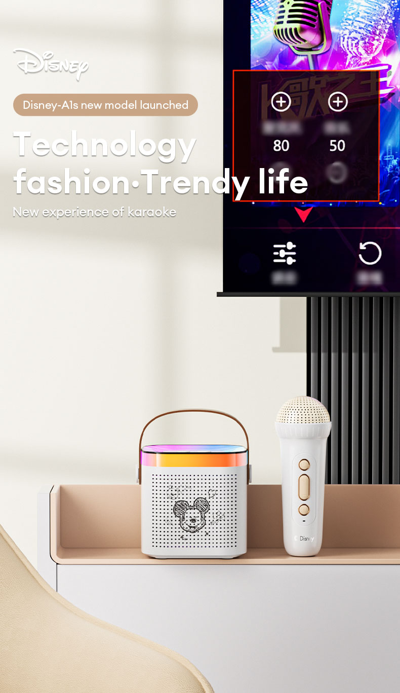 Disney A1S Wireless Microphone Speaker Set Compact Portable Outdoor ...