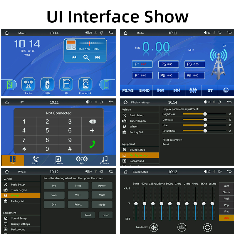 Central Multimedia Carplay Android Auto 1 Din 7 Inches MP5 Bluetooth ...