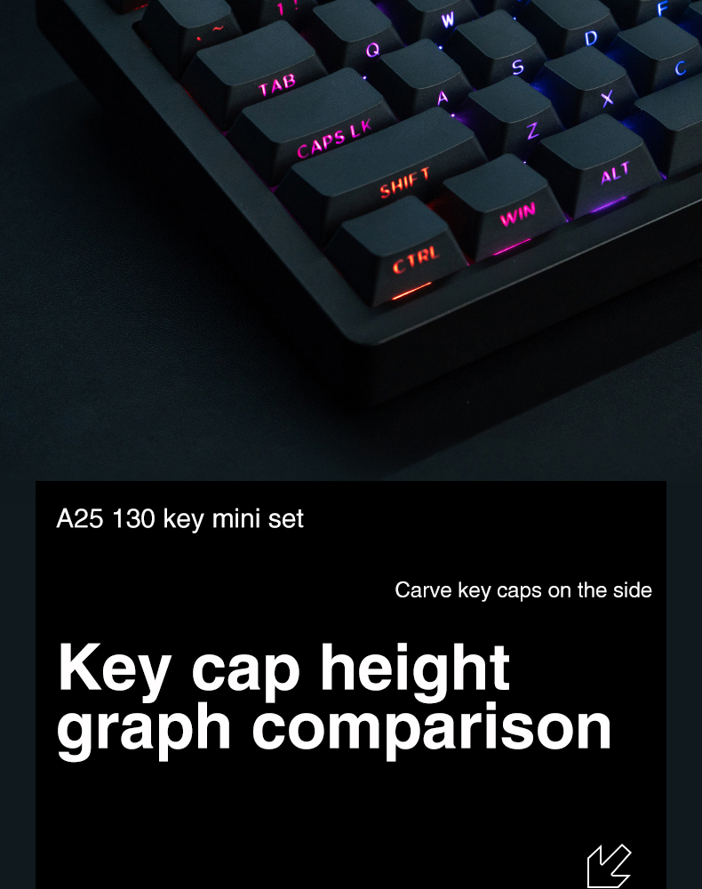 AULA LEOBOG 130 Keys/136 Keys Side Engraved Keycap Original Keycaps PBT ...