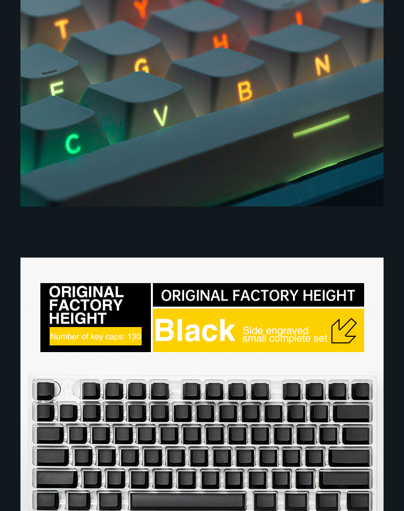 AULA LEOBOG 130 Keys/136 Keys Side Engraved Keycap Original Keycaps PBT ...