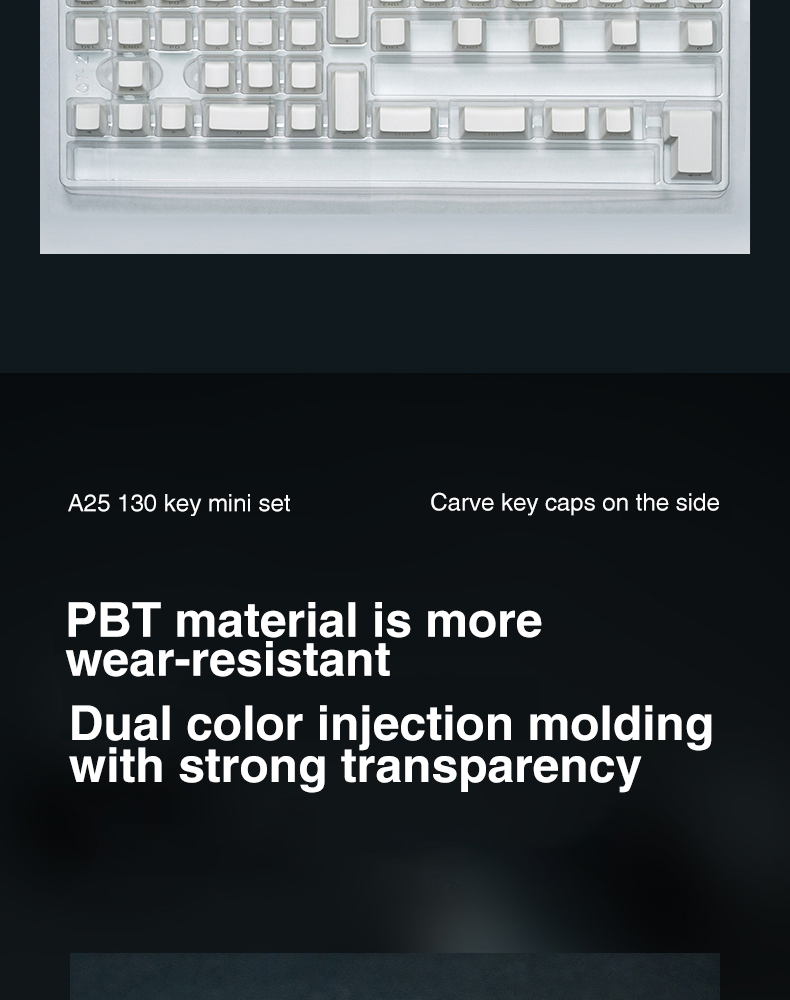AULA LEOBOG 130 Keys/136 Keys Side Engraved Keycap Original Keycaps PBT ...