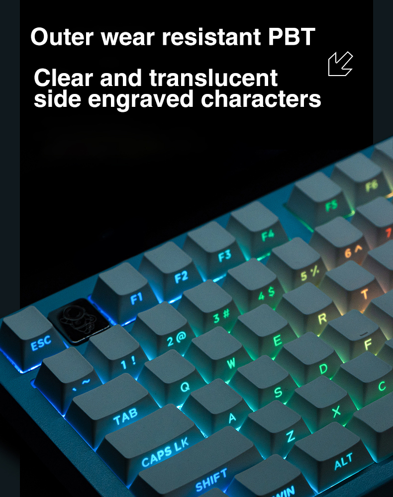 AULA LEOBOG 130 Keys/136 Keys Side Engraved Keycap Original Keycaps PBT ...