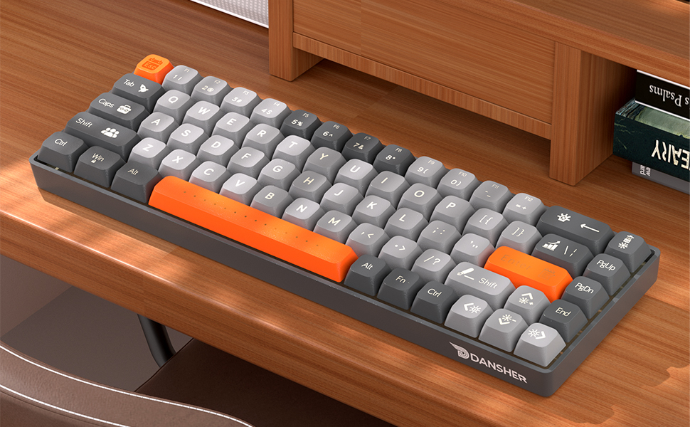 MageGee EK68 Mechanical Keyboard 68Keys Brown/Black Switch Multi-Media ...