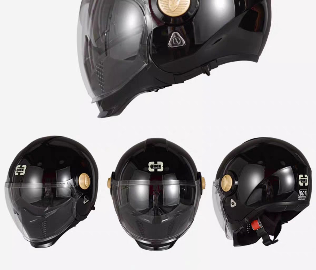 Personality helmet combination full face helmet Vintage helmet Full ...