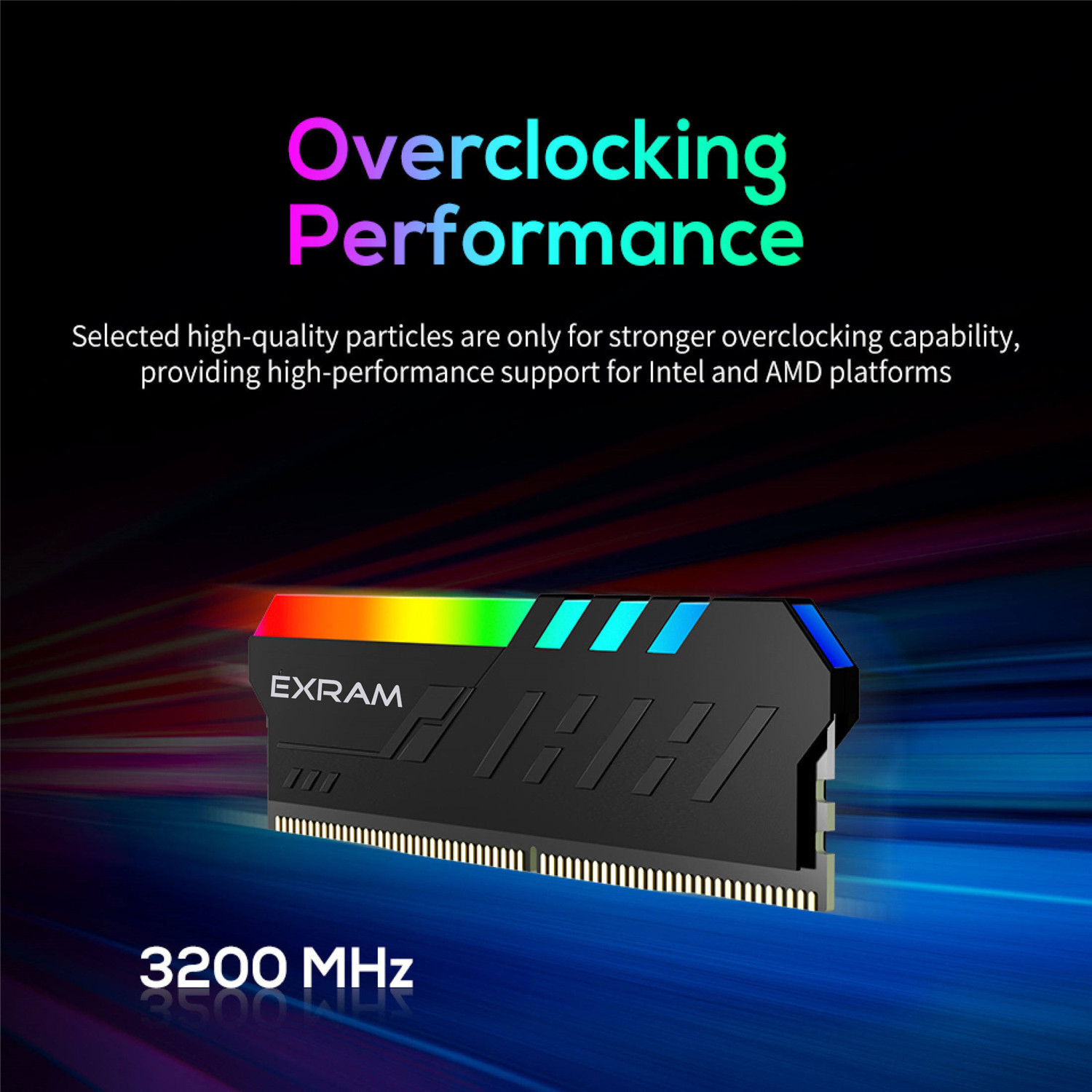 EXRAM PC RGB DDR4 8GB 16GB (2x8GB) 3200MHz CL16 LED Desktop Memory with ...