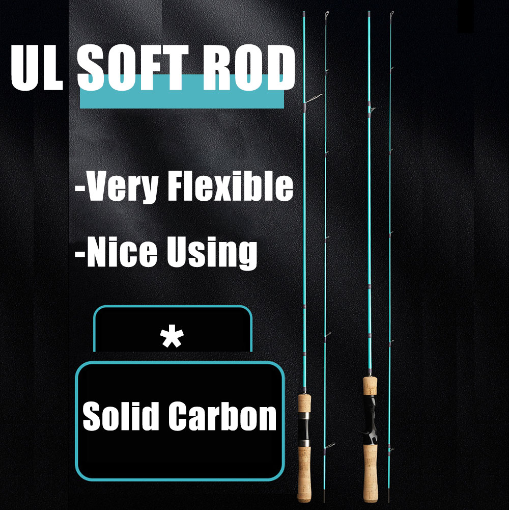 【TRAINFIS】UL Power Fishing Rod 1.35m/1.5m/1.68m/1.8m Solid Carbon Tip ...