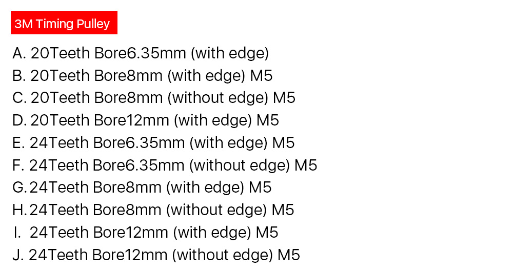 Cloudray CO2 Laser Metal Parts Synchronous HTD 3M Gear Pulley 6.35/8 ...