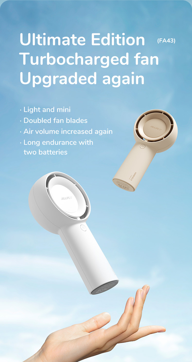 JisuLife Handheld Fan Life 5 Plus Mini Fan 4000mAh Battery 5-speed Wind ...