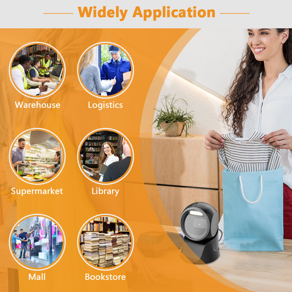 1D 2D Desktop Barcode Scanner Strong Decoding Capability Automatic ...