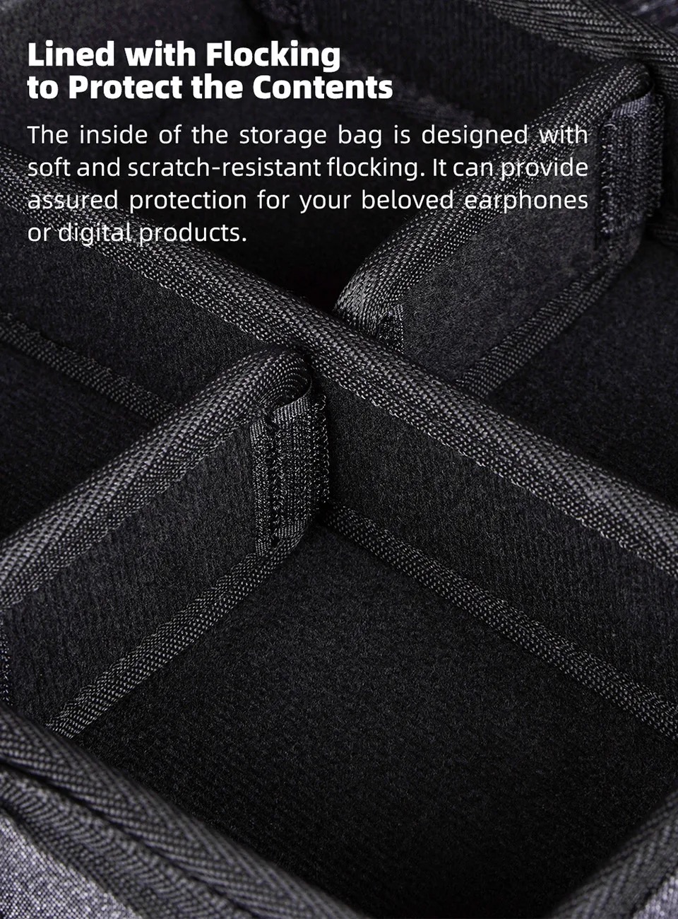 4 Sizes Fabric Versatile Digital Storage Bag Removable Compartments Box ...
