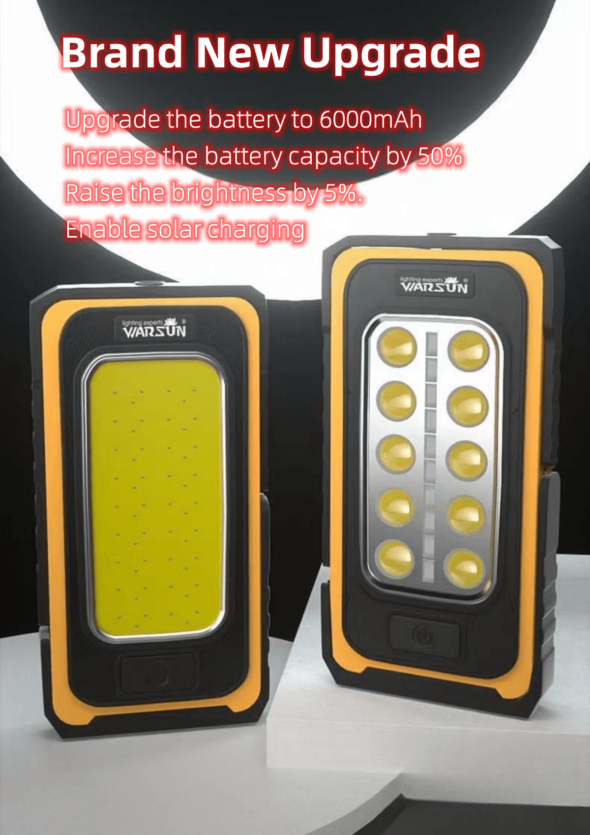 WARSUN Y40 Led Work Light 1500 Lumens Rechargeable Flashlight for ...