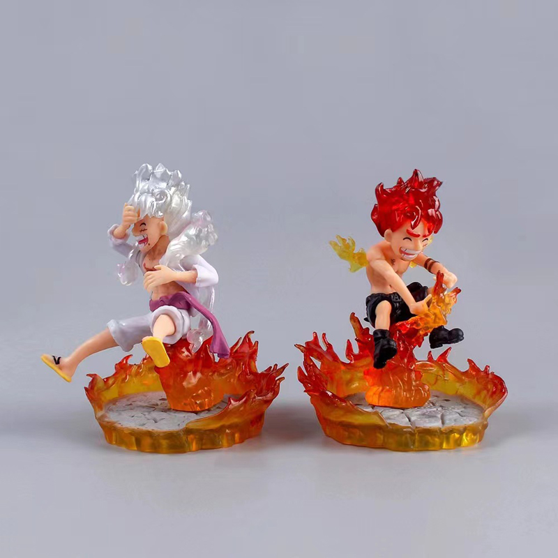 10cm Anime One Piece Figure Luffy Mini G5 Gear 5 Action Figure Sun God ...