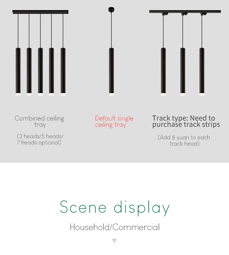 LED Pendant Light Ceiling Hanging Light Modern Cylinder Lampu Gantung ...