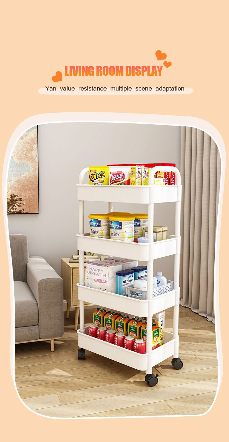 With Plastic Wheel 3 Tier Multifunction Storage Trolley Rack Office ...
