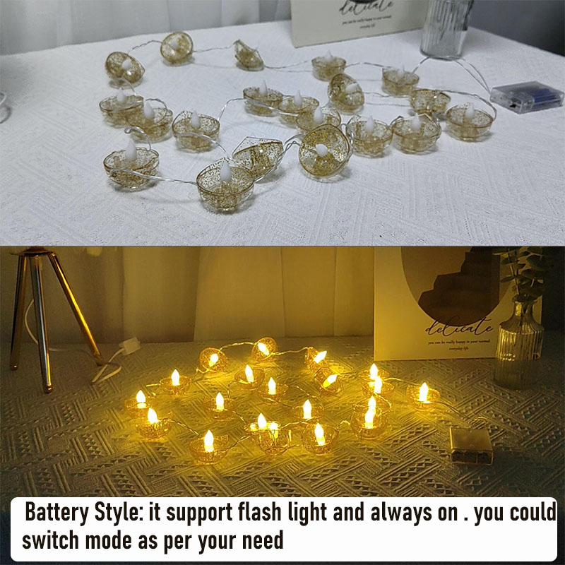 2024 Diwali Diya Lamp Lights 3 Meters 20 LED Plug in / Battery Power ...