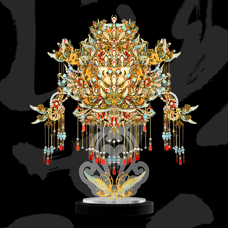 Piececool 3D Metal Model Kowloon Nine Phoenix Crown Assembly Model ...