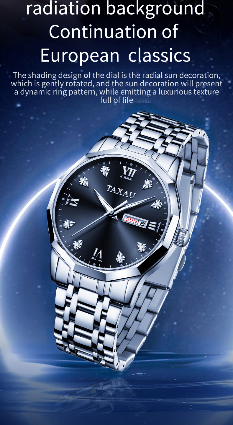 TAXAU Jam Tangan Jarum Analog Anti Air Brand Fashion Quartz Wrist Watch ...