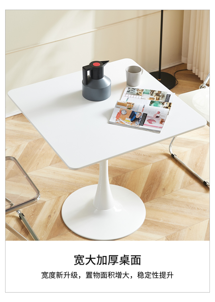 White Square Dining Table Small Apartment Dining Table Milk Tea Shop ...
