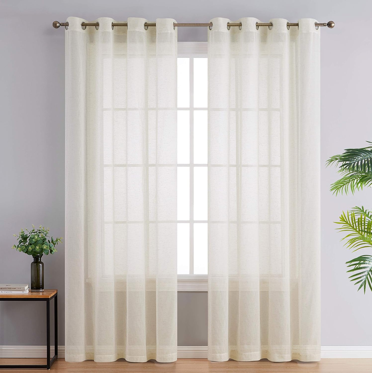 Linen Cream Light Sheer Day Curtain for Sliding Door Langsir Japanese ...