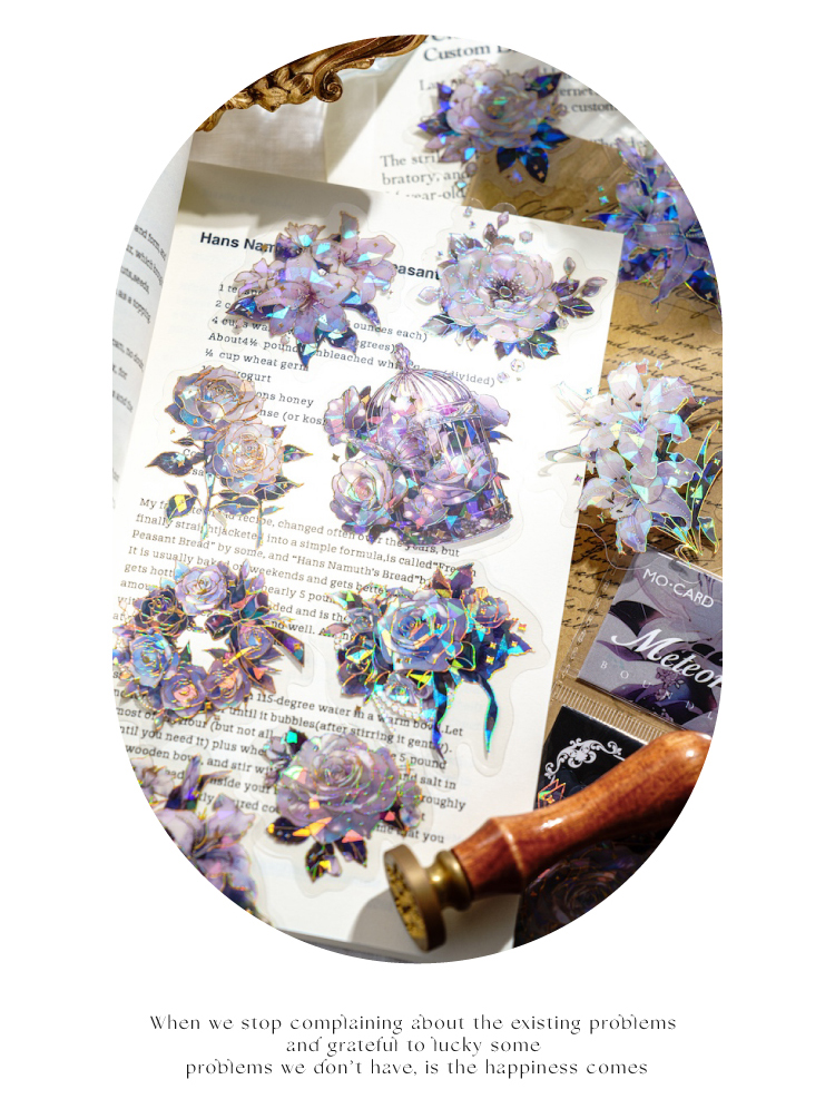 Mr. Paper 20 sheets/bag Waterproof PET sticker Rose magritte ...