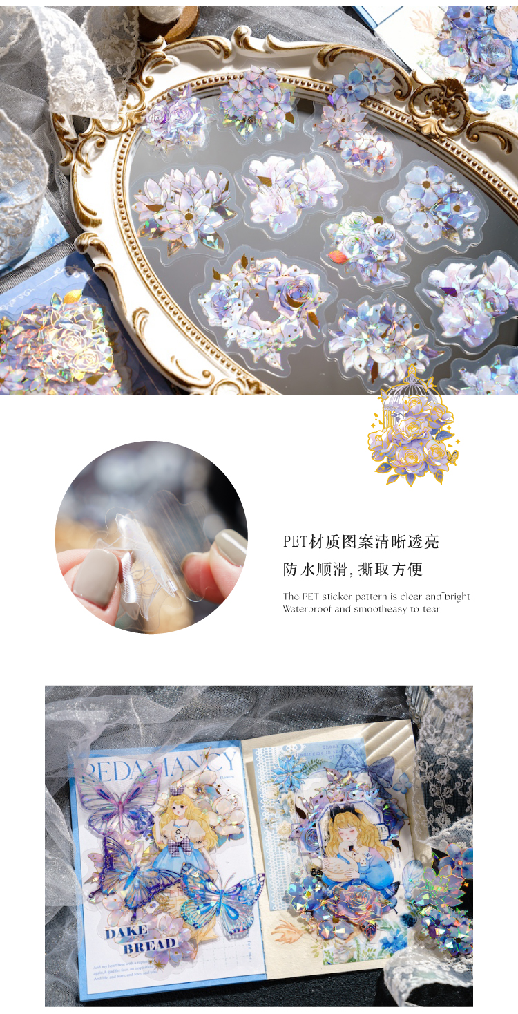 Mr. Paper 20 sheets/bag Waterproof PET sticker Rose magritte ...