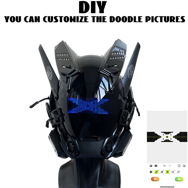 Cyberpunk Mask App Controlled - Programmable Led Mask, Cosplay ...