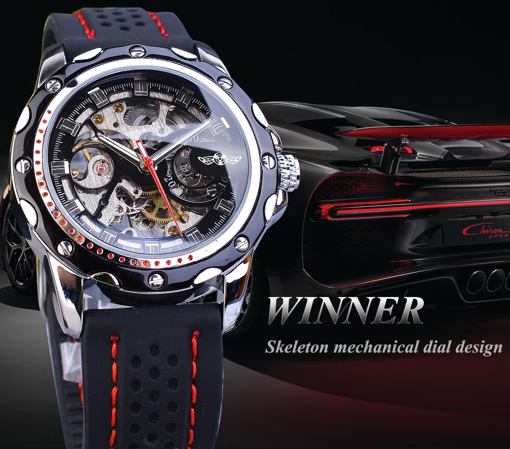 Original WINNER watch Black Men's Military Mechanical Watch Automatic ...