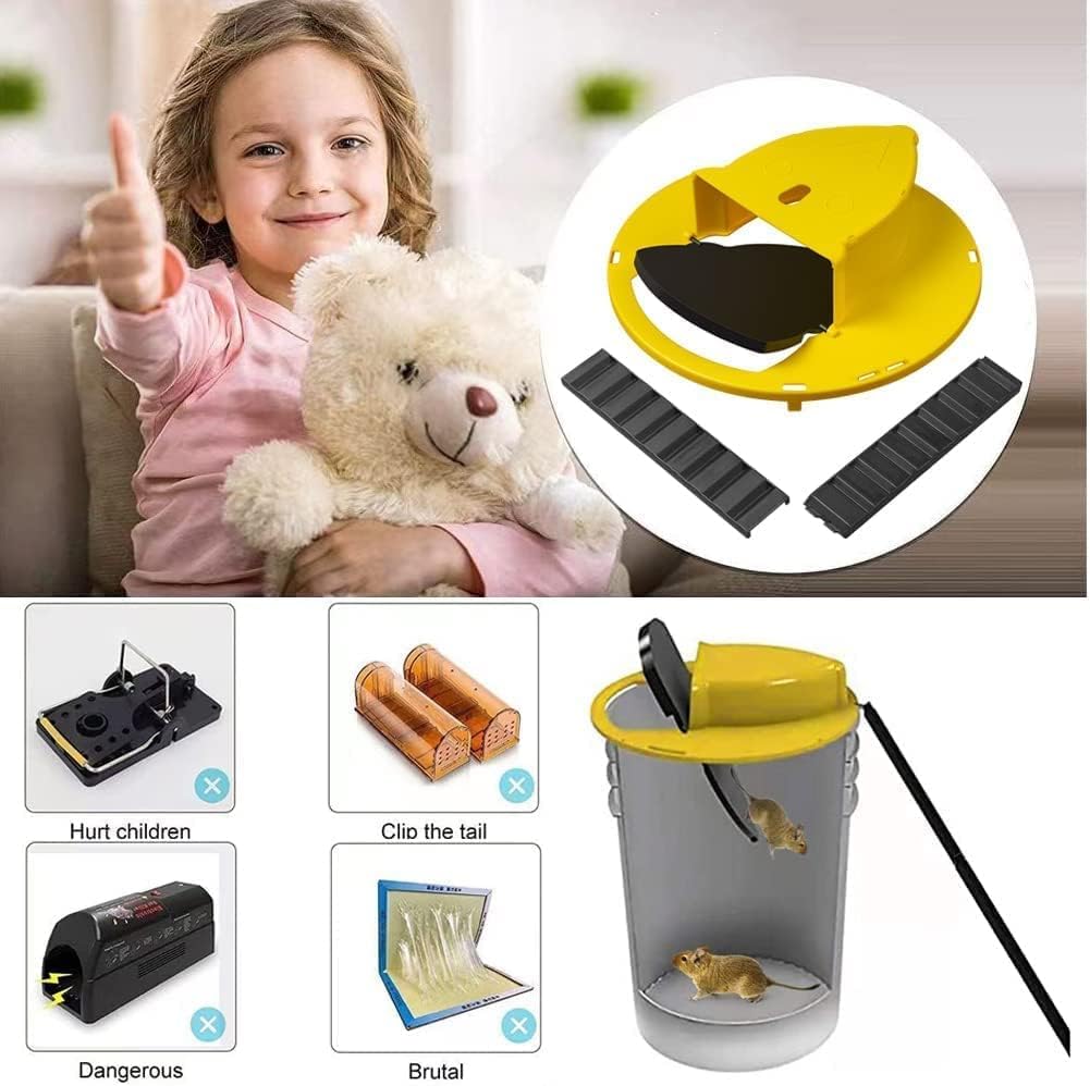 Mice Mouse Trap Bucket Flip Lid,Mouse Trap Bucket Indoor Outdoor,Humane ...