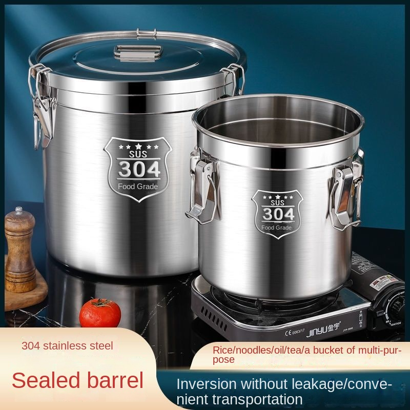 304 Sealed Barrel Extra Thick Stainless Steel Rice Barrel Insect-Proof ...