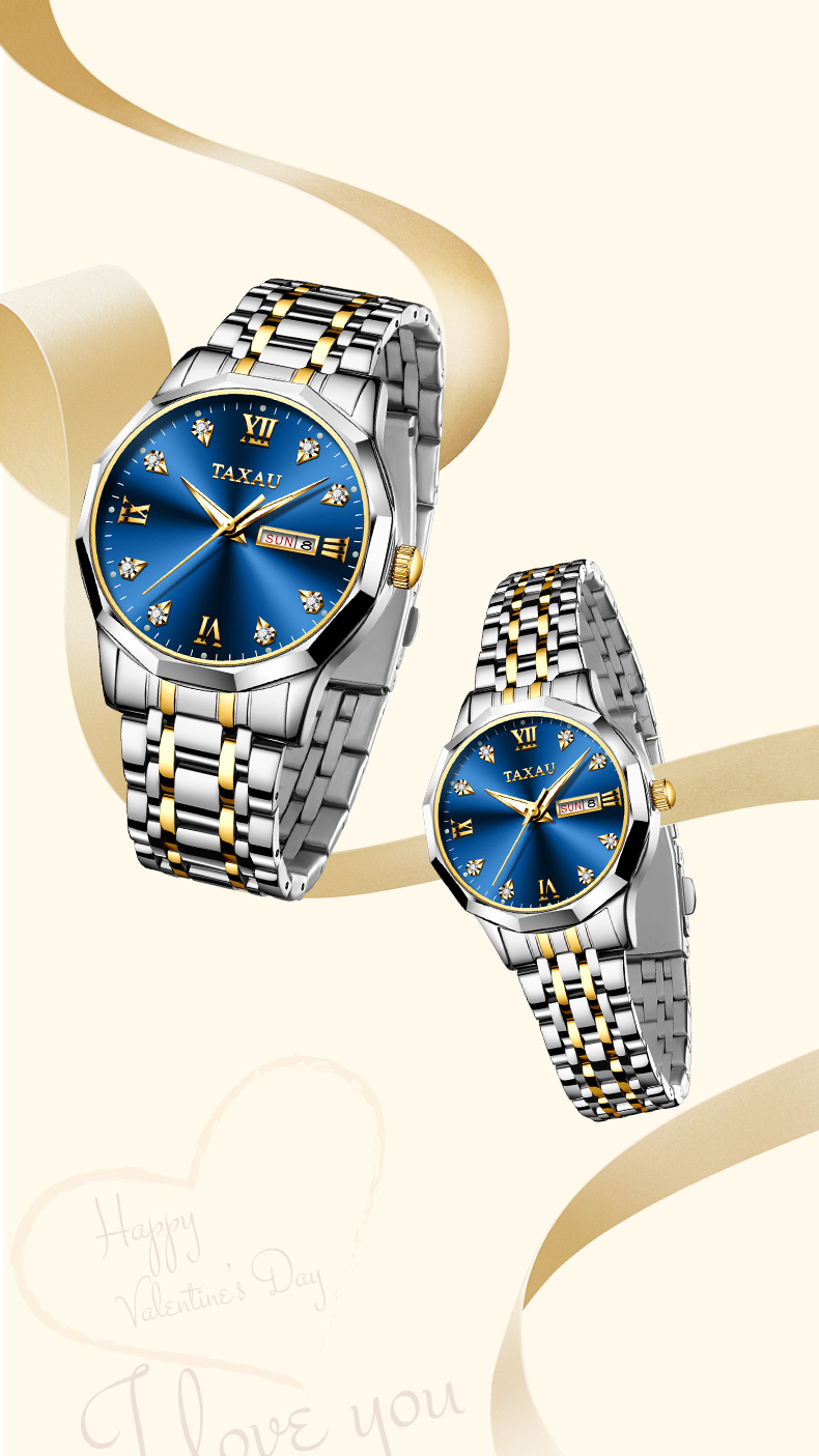 TAXAU Jam Tangan Sweet Couple Besi Original Waterproof Fashion Luxury ...