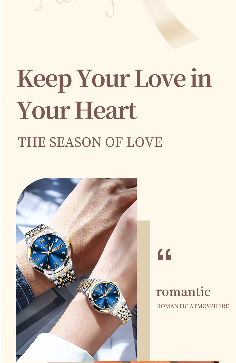 TAXAU Jam Tangan Sweet Couple Besi Original Waterproof Fashion Luxury ...
