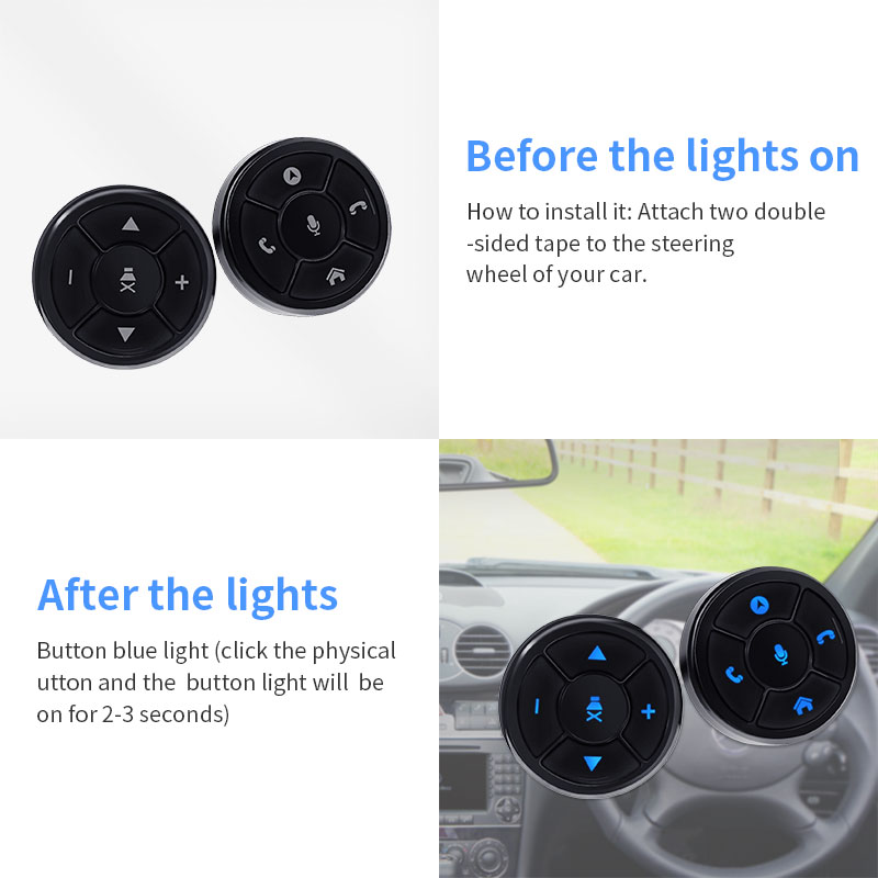 10 Keys Wireless Car Steering Wheel Control Button for Car Radio DVD ...
