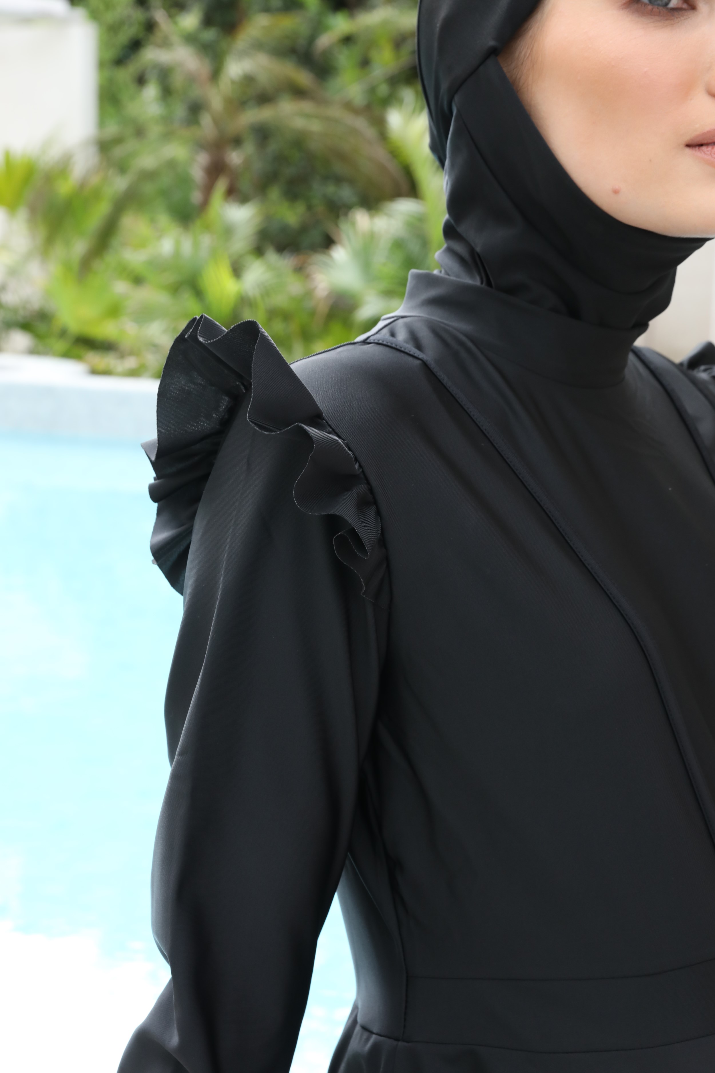 【Najelah】Burkini Baju Renang Plain Color Full Coverage Long Sleeve ...