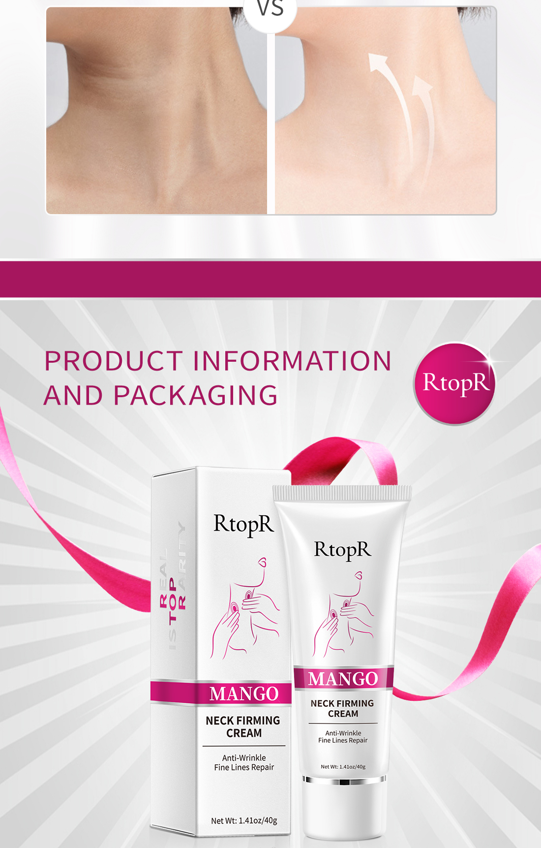 RtopR Neck Firming Cream Lighten Neck Lines Anti-wrinkle Firming Skin ...