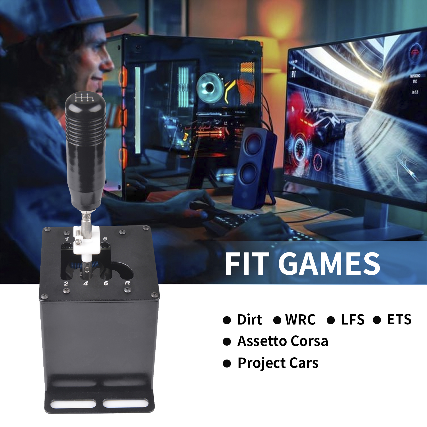 PC USB H Gears Straight Shifter Suit For Logitech G27 G29 G25 G920 For ...