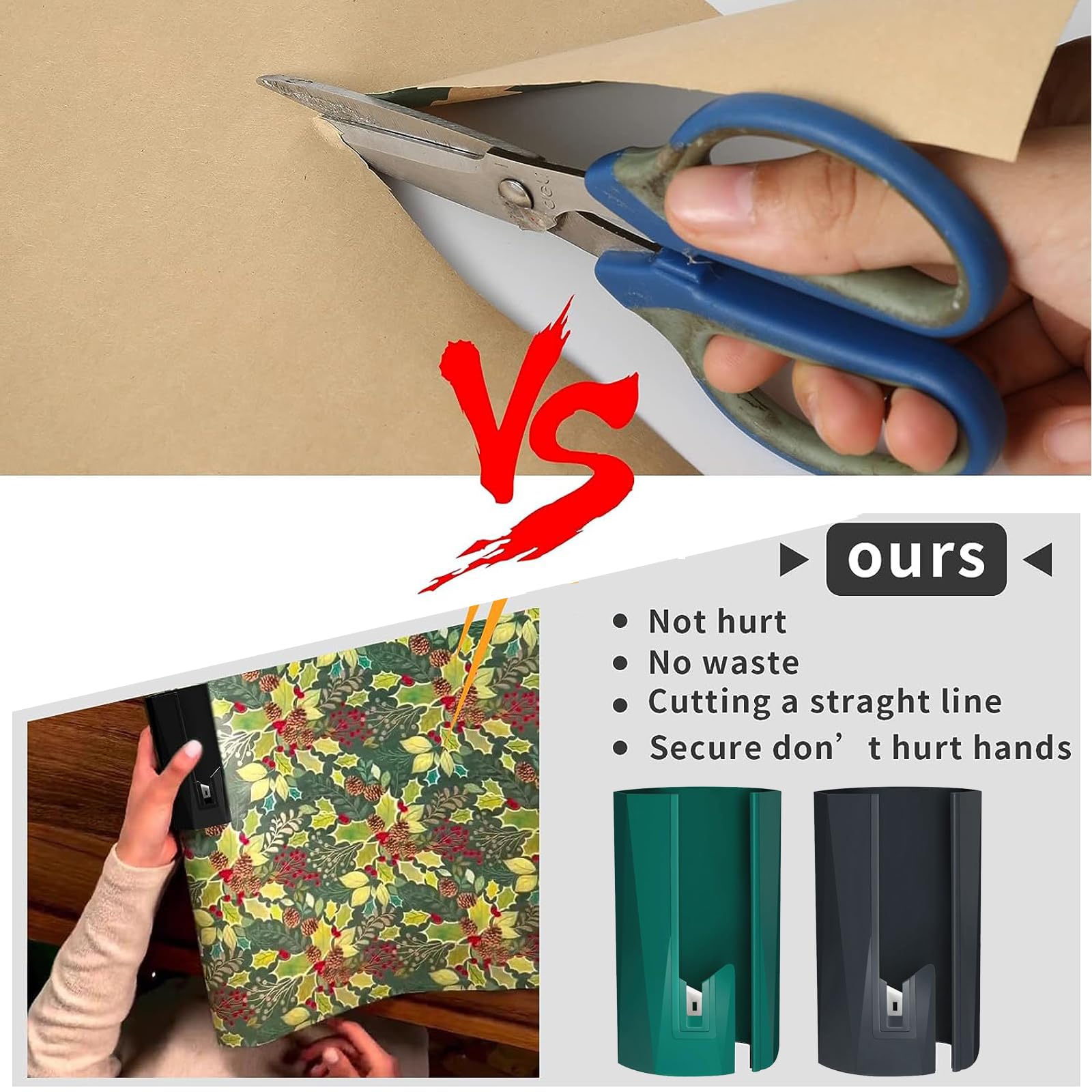 Wrapping Paper Cutter, Birthday & Christmas Gift Wrapping Paper Cutter ...