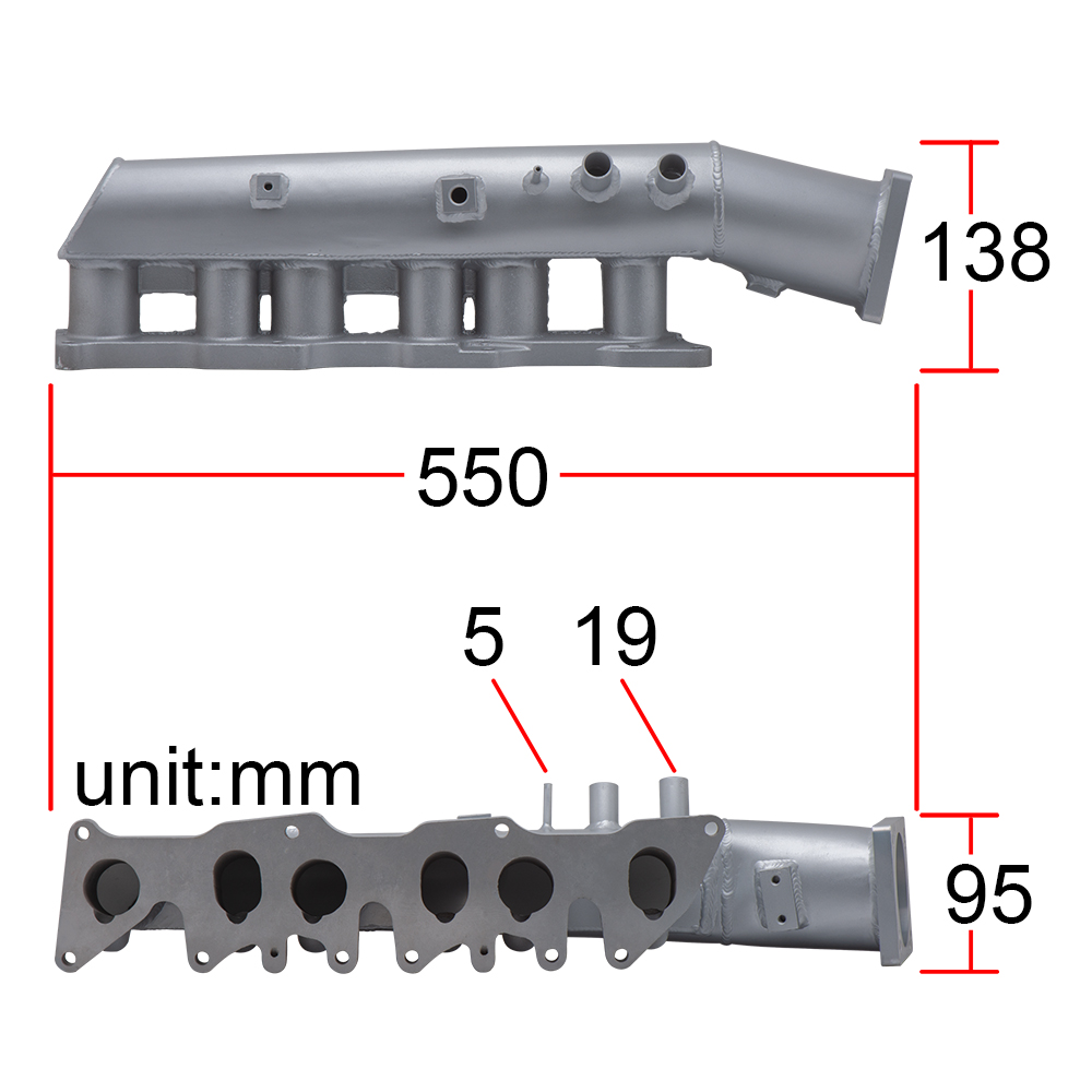 High Performance Aluminum Intake Manifold Turbo Manifold for VW VR6 2.8 ...