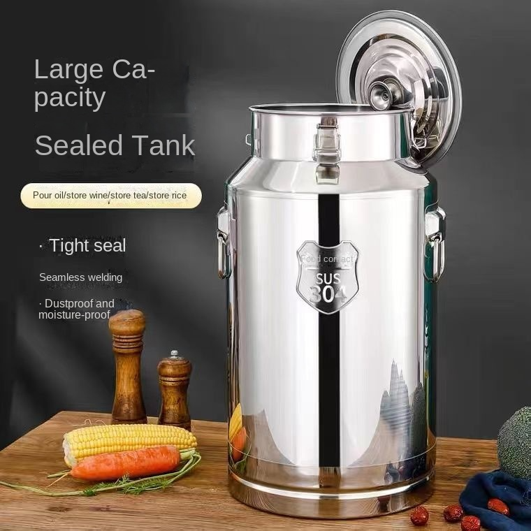 Stainless Steel 304 Sealed Barrel Large-Capacity Milk Barrel Tea Tank ...