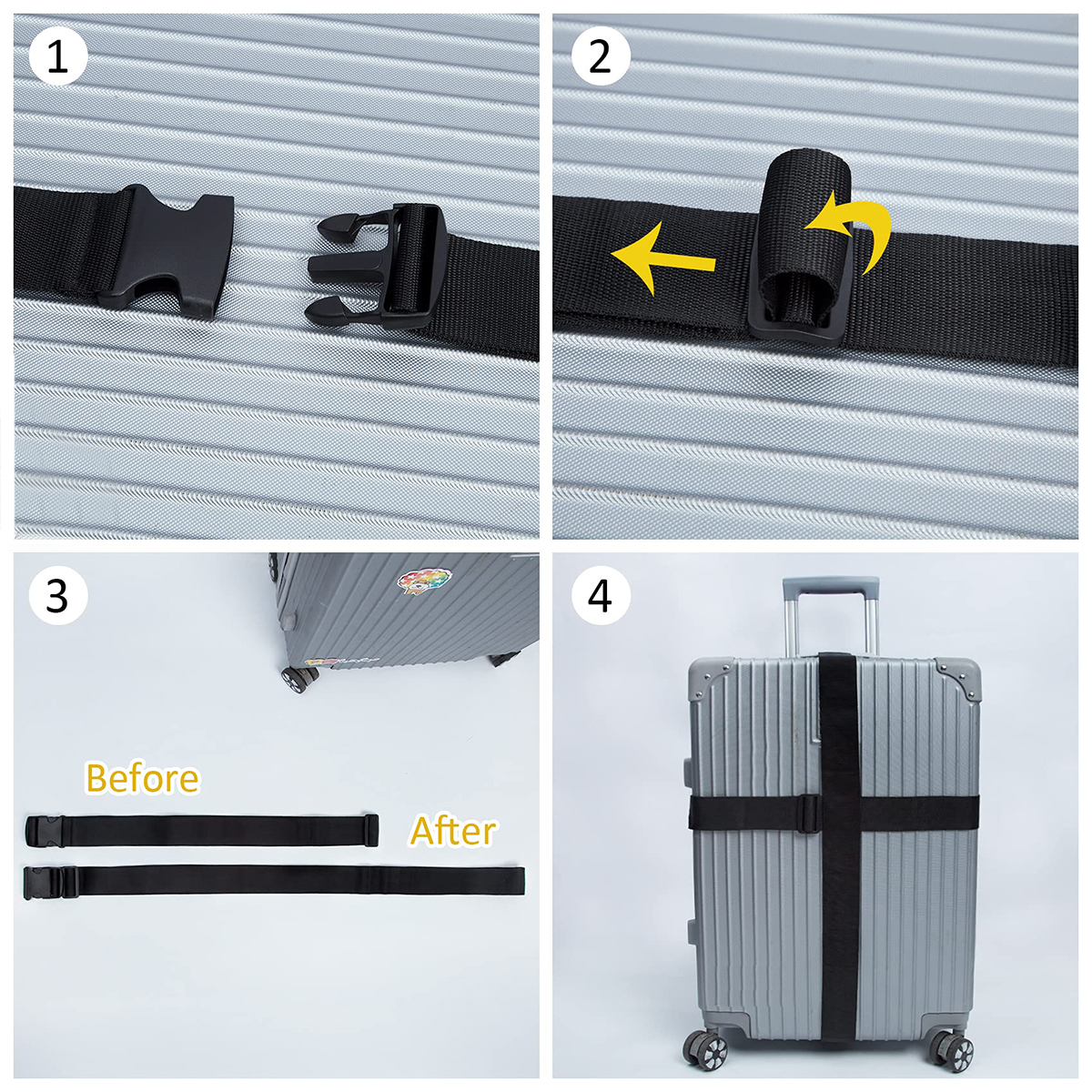 Luggage Strap with 3 Digit Pin Lock T-Shape Luggage Travel Strap Safety ...