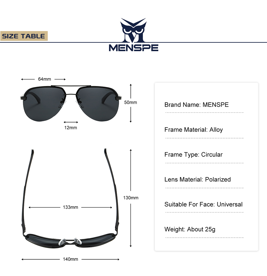 MENSPE Men Sunglasses Anti-Glare Classic Polarized Sunglasses | Shopee ...