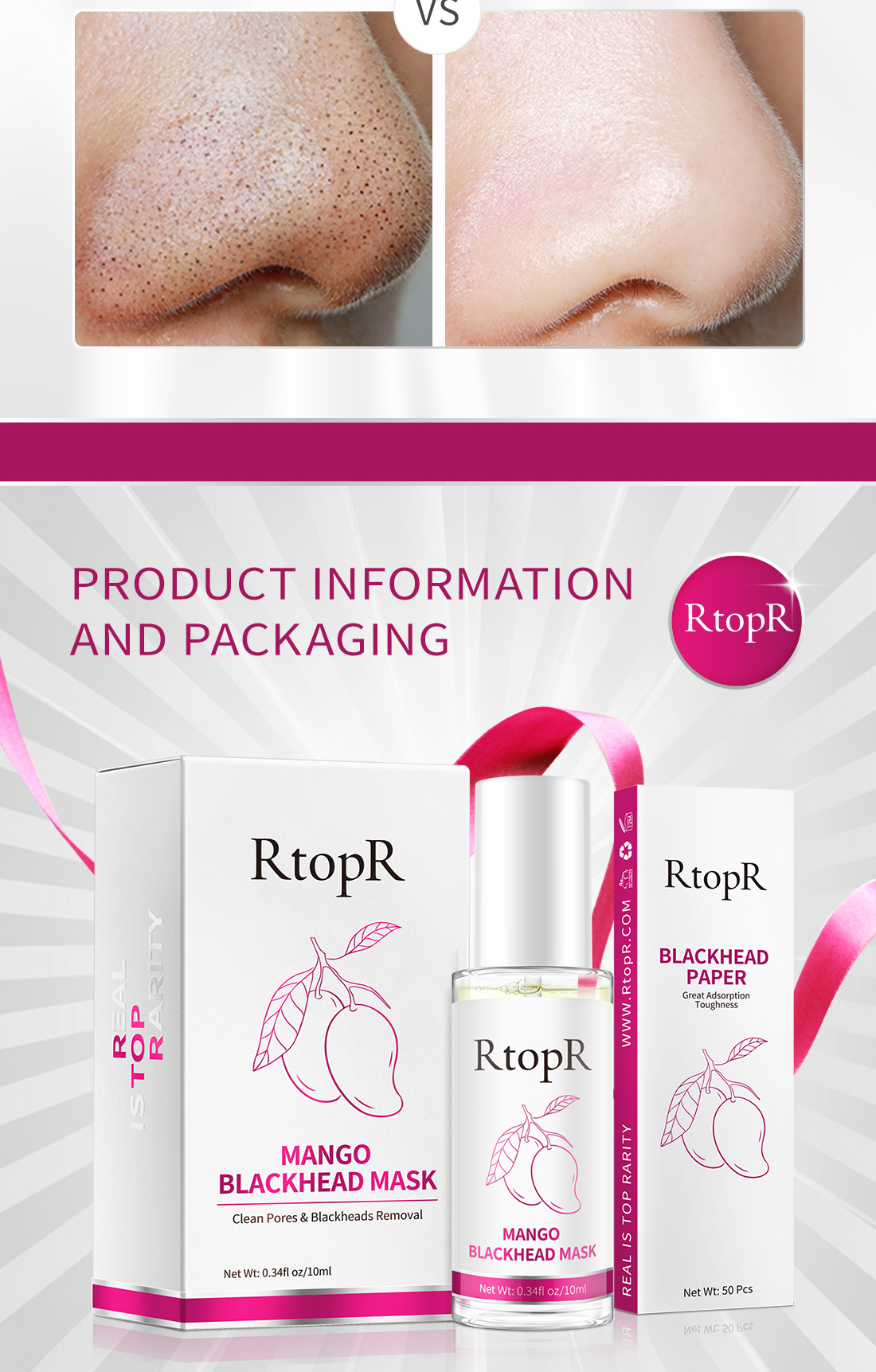 RtopR Mango Blackhead Remover Mask Deep Cleans Pores Shrink Pores ...