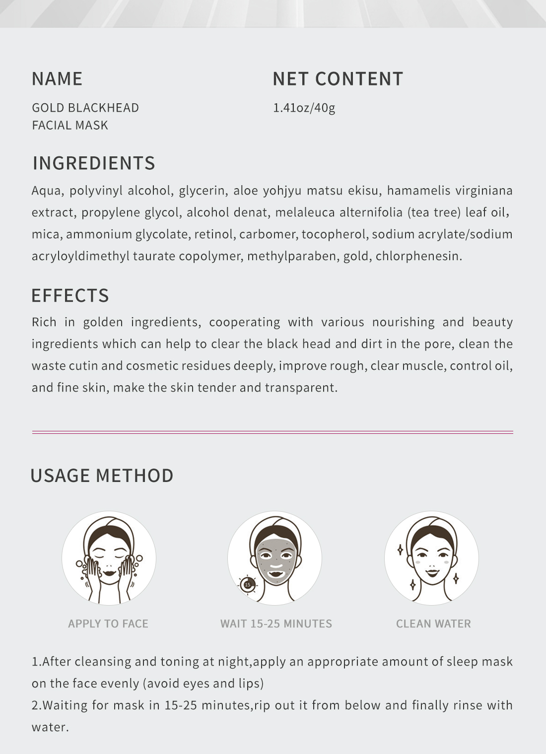 RtopR Gold Blackhead Removal Mask Treats Blackheads and Whiteheads Pore ...