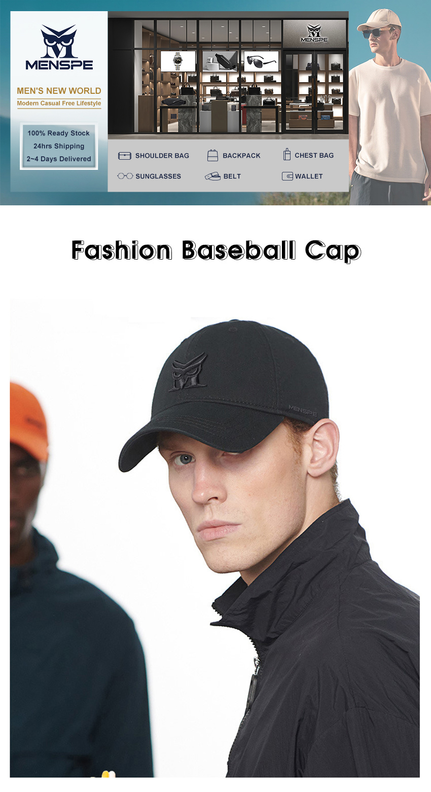 MENSPE Baseball Cap Men's Sun Cap Fashion Hat Breathable for Men ...