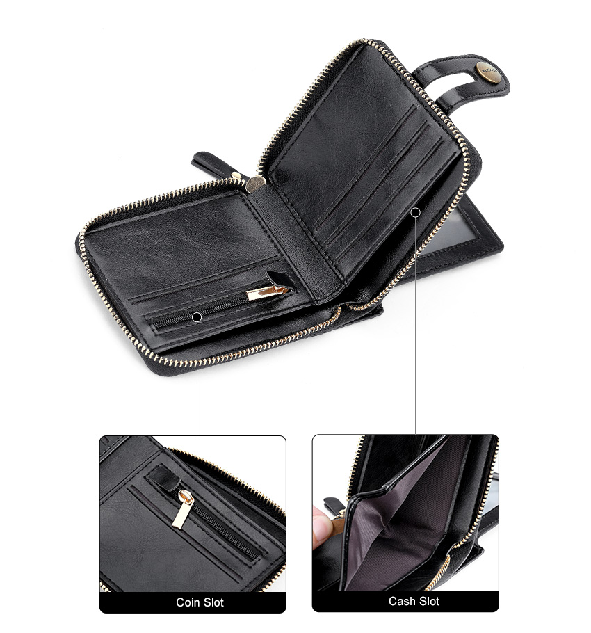 MENSPE Short Wallet Folding Leather Purse Men Wallet Soft PU Wallet Man ...