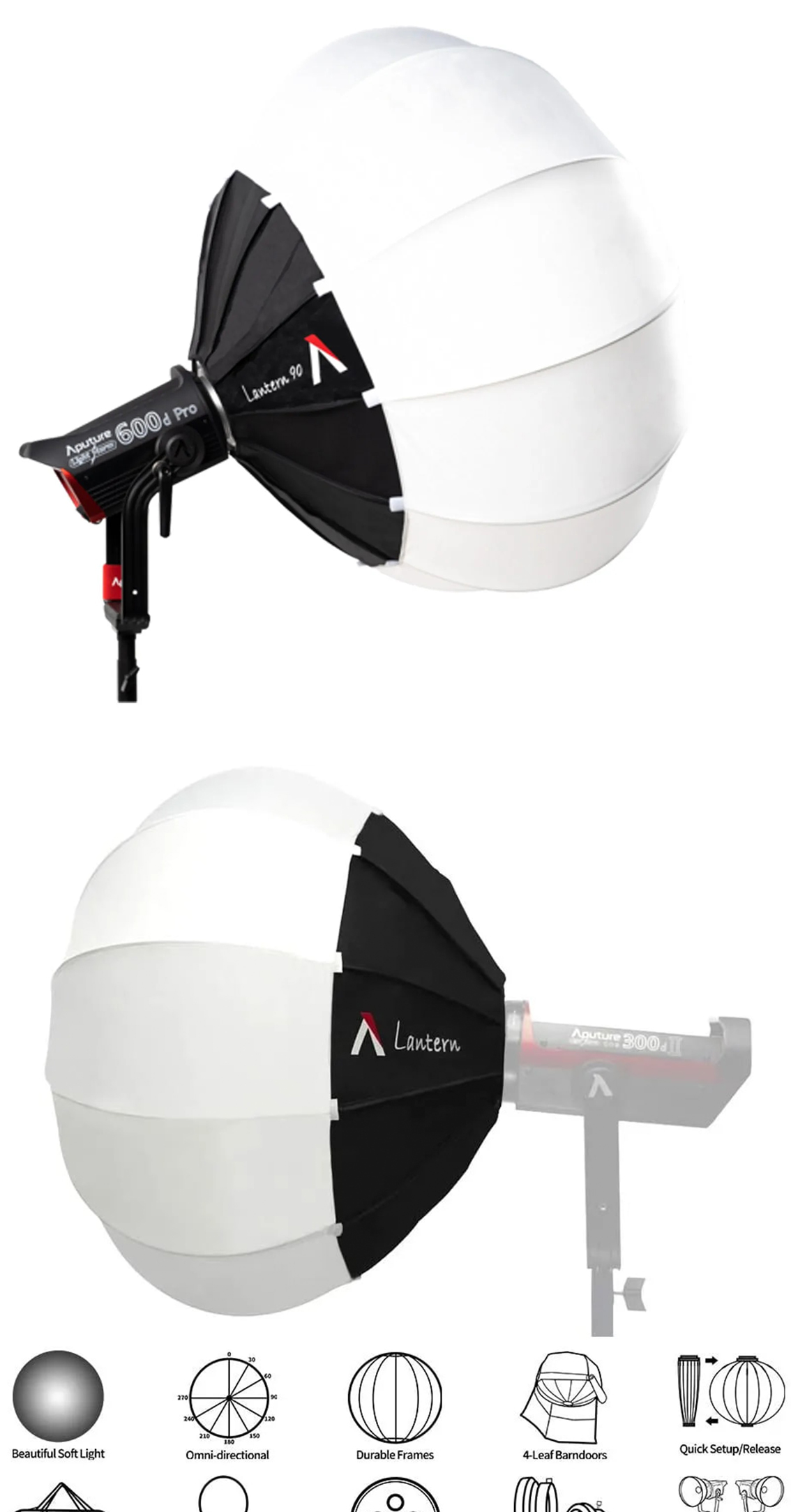 Aputure Lantern 90cm 65cm Softbox Soft Light Modifier Standard Bowens ...
