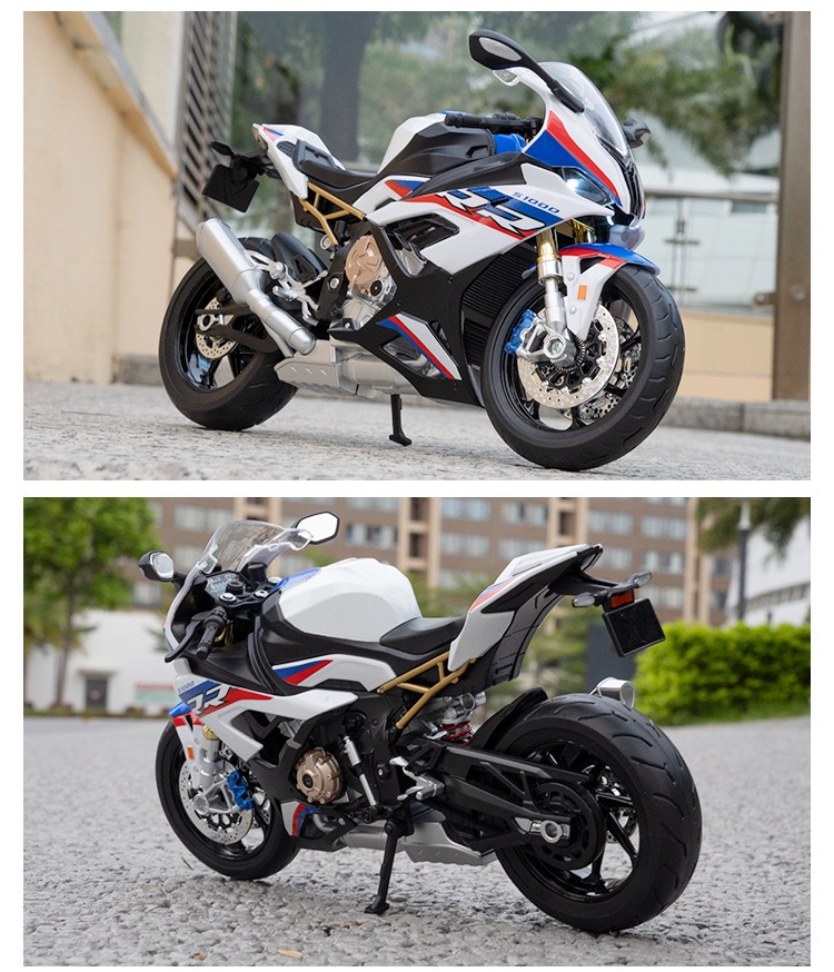 1:9 Scale BMW S1000RR Alloy Motorcycle Model Diecast Car Sound Light ...